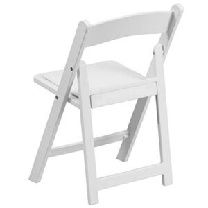 Flash Furniture HERCULES 10 Pack Kids White Resin Folding Event Party Chair with Vinyl Padded Seat