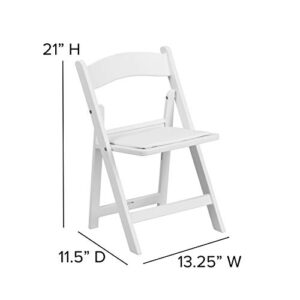 Flash Furniture HERCULES 10 Pack Kids White Resin Folding Event Party Chair with Vinyl Padded Seat