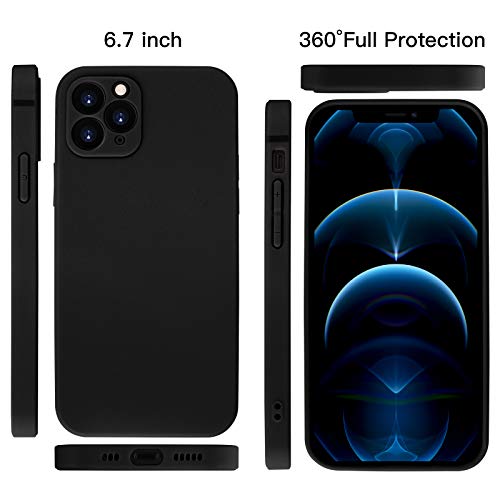 peafowl iPhone 12 Pro Max Case Compatible with iPhone 12 Pro Max Matte Silicone Gel Cover with Full Body Protection Anti-Scratch Shockproof Case Classic Black 6.7 inch