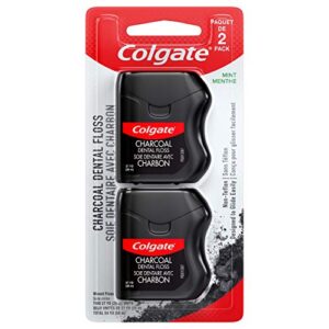 colgate charcoal dental floss, mint - 2 pack