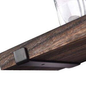 HXSWY Rustic Wood Floating Shelves for Wall Farmhouse Wooden Wall Shelf for Bathroom Kitchen Bedroom Living Room Set of 4 Dark Brown