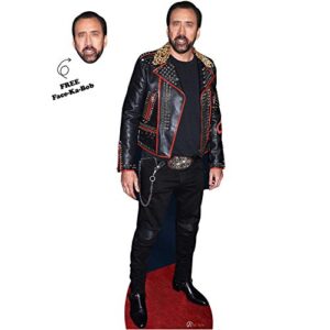 nicolas cage cardboard cutout nicolas cage cardboard cutouts life size realistic set of 2 - nic cage celebrity mask - cardboard standup - great party decoration solid