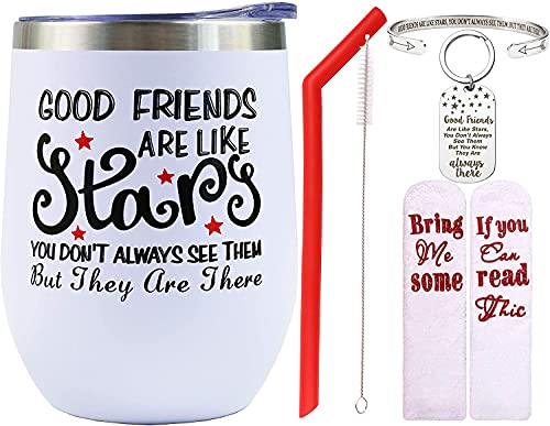 Birthday Gifts for Friends,Birthday Gifts for Friends Female,Christmas Gifts,Good Friends are Like Stars Gifts,Gifts for Female Friends,Best Friend Tumbler,Friendship Mug,Birthday Present for Friends