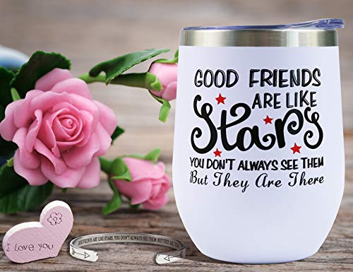 Birthday Gifts for Friends,Birthday Gifts for Friends Female,Christmas Gifts,Good Friends are Like Stars Gifts,Gifts for Female Friends,Best Friend Tumbler,Friendship Mug,Birthday Present for Friends