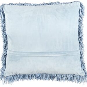 Mina Victory Shag Soft Ribbon Shag Ocean 20" x 20" Throw Pillow