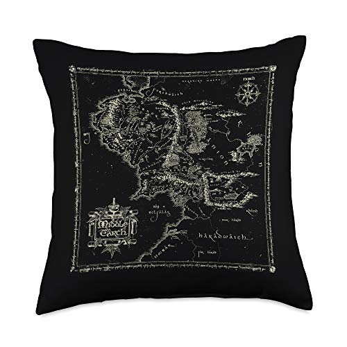 New Line Cinema The Lord of The Rings Map of Middle Earth Throw Pillow, 18x18, Multicolor