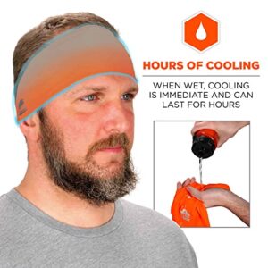 Ergodyne Chill Its 6634 Cooling Headband, Sports Headbands for Men and Women, Moisture Wicking , Orange