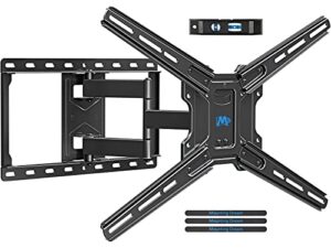 mounting dream tv wall mount swivel and tilt, full motion tv bracket with articulating arm for 42-70 inch flat/curved screen tvs, up to vesa 600x400mm and 80 lbs fits 16" studs, md2653