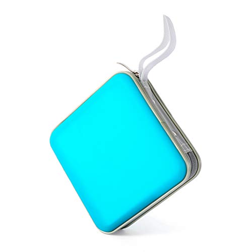 Home Wing CD Case Bright Color CD/DVD Holder for 30 Capacity Hard Shell CD Storage Car DVD Collection Sky Blue