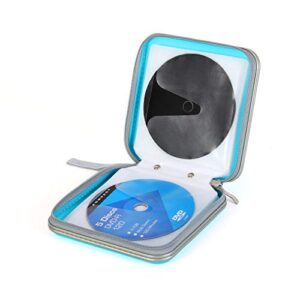 Home Wing CD Case Bright Color CD/DVD Holder for 30 Capacity Hard Shell CD Storage Car DVD Collection Sky Blue