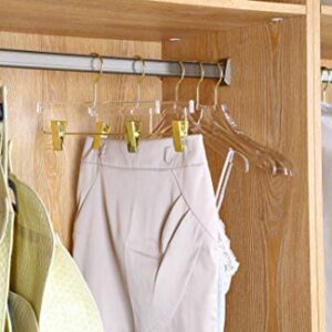 YBM Home Quality Acrylic Clear Skirt Hangers Made of Clear Acrylic for a Luxurious Look and Feel for Wardrobe Closet, Skirt Hangers Organizes Closet, Silver, 4103-1