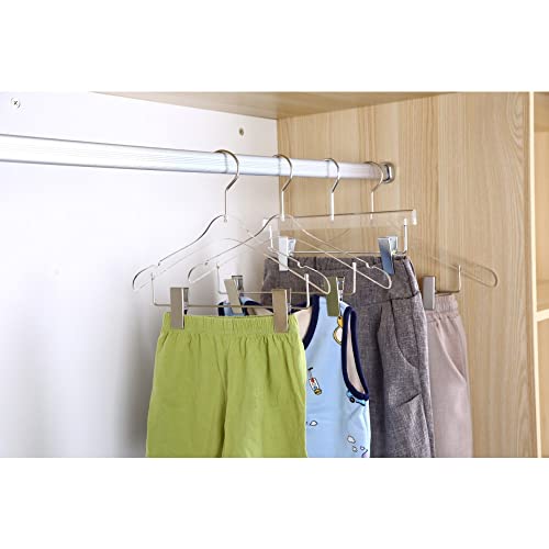 YBM Home Quality Acrylic Clear Skirt Hangers Made of Clear Acrylic for a Luxurious Look and Feel for Wardrobe Closet, Skirt Hangers Organizes Closet, Silver, 4103-1