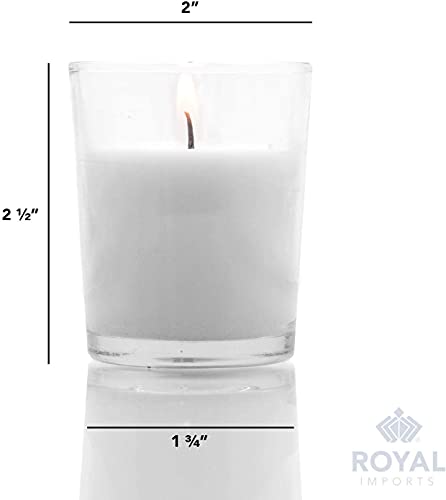 Unscented Clear Glass Votive Candles, Long 15 Hour Burn Time, for Home, Spa, Wedding, Birthday, Holiday, Restaurant, Party, Birthday, 20 Pack