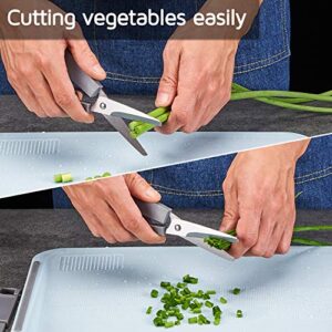 WELLSTAR Cutting Board Set of 5, Double Sided Plastic Chopping Board with Paring Knife, Serrated Utility, Scissors, Vegetables Peeler, Portable Outdoor Picnic BBQ Small Knife and Cutting Board Pack