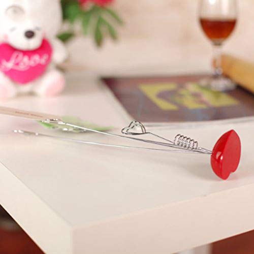 IMIKEYA Heart Photo Holder Table Number Stand Picture Holder Place Holder Memo Menu Clip Tree Name Organizer for Home Room Desktop Decor Silver Red