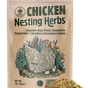 Happy Trees Chicken Nesting Herbs - 100% Natural Blend of 7 Premium Dried Herbs for Fresh Nest Box, Coop and Run - Bulk 1lb. Bag