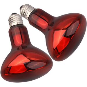 aiicioo reptile red heat lamp bulb - 150w infrared basking spot light for breaded dragon heat light bulb for gecko iguana snake ball python night time