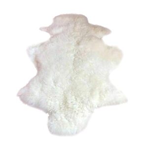 genuine ivory sheepskin rug natural single short lamb fur rug soft sheepskin irregular area rug fluffy rugs carpet for bedroom,home,sofa 2.1x3.8ft