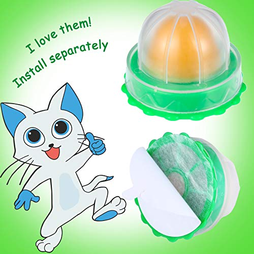 Nuanchu 12 Pieces Cat Snacks Candy Ball Lickable Sugar Ball Edible Catnip Cat Toy Balls Kitten Licking Sweet Ball Cat Treats Candy Ball for Cat Kitten Playing Licking (Green)