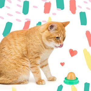 Nuanchu 12 Pieces Cat Snacks Candy Ball Lickable Sugar Ball Edible Catnip Cat Toy Balls Kitten Licking Sweet Ball Cat Treats Candy Ball for Cat Kitten Playing Licking (Green)