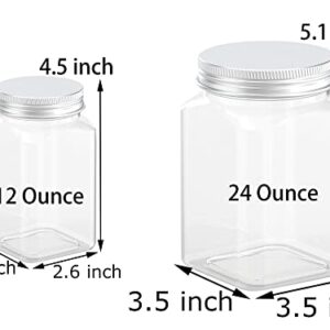 Axe Sickle 12 Ounce Clear Plastic Jars Storage Containers With Lids For Kitchen & Household Storage Airtight Container 6 PCS