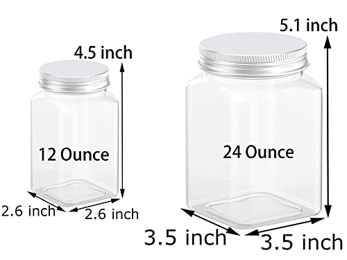 Axe Sickle 12 Ounce Clear Plastic Jars Storage Containers With Lids For Kitchen & Household Storage Airtight Container 6 PCS