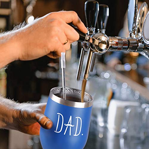 Sivaphe Dad Gift from Daughter and Son Tumbler with Lid and Straw Stainless Steel Insulated Travel Mug Gift for New Father Papa Grandpa Daddy 2023 Est Present