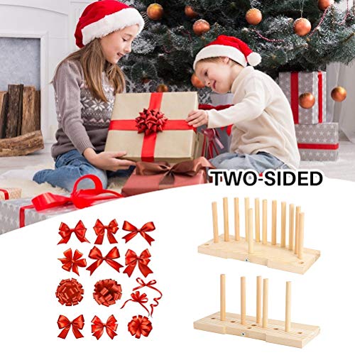 Newooh Bow Maker Wooden Wreath Bow Maker Tool， Durable Portable Bow Tie Machine for Kitchen and Home Making