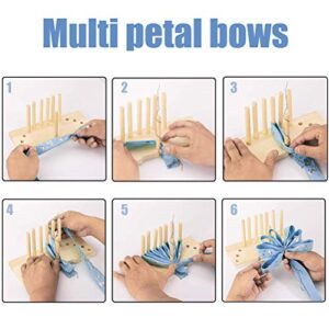 Newooh Bow Maker Wooden Wreath Bow Maker Tool， Durable Portable Bow Tie Machine for Kitchen and Home Making