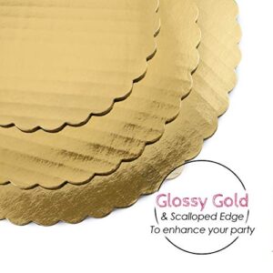 10 inch Gold Cake Boards Rounds, [24 Pack] Cake Base, 10-in Circle Cardboard, Disposable 10 in Round Cake Boards Perfect for Cake Decorating,