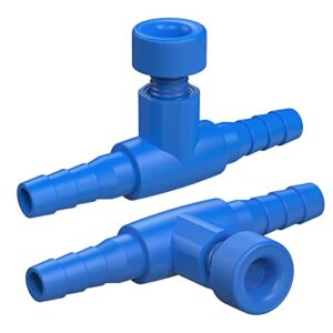 pawfly aquarium air control valves for 3/16" id airline tubing single way plastic air flow controllers regulators adjustable blue hose connectors air pump accessories for fish tanks, 10 pack