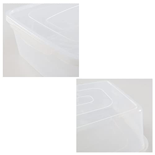 Begale 14 L Plastic Storage Bin, Clear Latch Box and Lid, 4-Pack