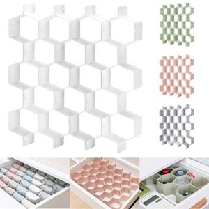 kocuos honeycomb separator adjustable drawer organizer divider for underwear belt-scarf socks organizer (white)