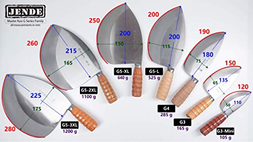 Jende Master Kuo G5 XL 9.8 inch Taiwan Tuna Big Fish Knife Cleaverwith 3 layered laminated sk5 high carbon stainless steel and RC 60