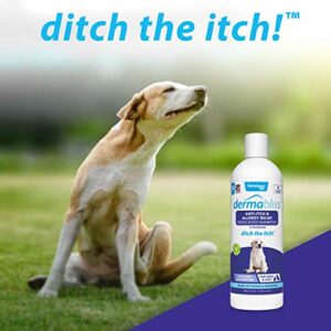 Vetnique Labs Dermabliss Dog Allergy and Itch Relief, Skin and Coat Health Supplements and Grooming Supplies with Omega 3-6-9, Biotin - Ditch The Itch (Itch Relief, 16oz Shampoo)