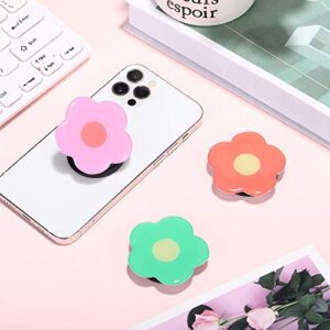 Weewooday 3 Pieces Phone Grip Holder Flower Collapsible Phone Holder Self-Adhesive Sublimation Phone Holders for Smartphone and Tablets