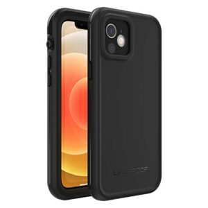 lifeproof fre case for iphone 12, waterproof (ip68), shockproof, dirtproof, drop proof to 2 meters, sleek and slim protective case with built in screen protector, black