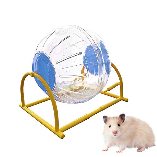 gutongyuan Silent Hamster Ball with Stand, Running Activity Exercise Ball Breathable Hamster Ball Dog Interactive Toy Ball Small Animals Cage Accessories (Blue), 5.9IN