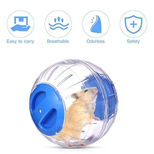 gutongyuan Silent Hamster Ball with Stand, Running Activity Exercise Ball Breathable Hamster Ball Dog Interactive Toy Ball Small Animals Cage Accessories (Blue), 5.9IN