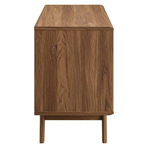 Modway Render Mid-Century Modern Vinyl Record Storage Display Cabinet, 37 Inch, Walnut