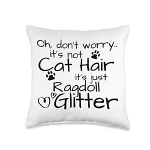 funny cat owner gifts & cat lover gift ideas gift ragdoll lover cat mom throw pillow, 16x16, multicolor