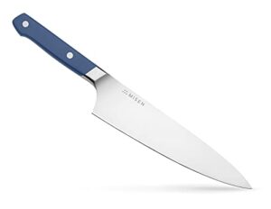 misen chef knife - 8 inch professional kitchen knife - high carbon stainless steel ultra sharp chef's knife, blue