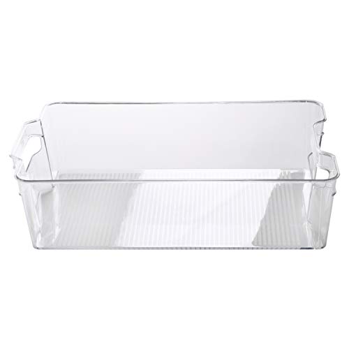 Kitchen Details 2 Pack X-Large Refrigerator Shelf, Stackable Kitchen Storage, for Countertops, Cabinets, Handles, in Clear Fridge Organizer, 14.6" x 8.3" x 3.9"