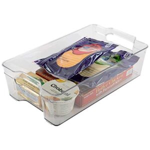 Kitchen Details 2 Pack X-Large Refrigerator Shelf, Stackable Kitchen Storage, for Countertops, Cabinets, Handles, in Clear Fridge Organizer, 14.6" x 8.3" x 3.9"