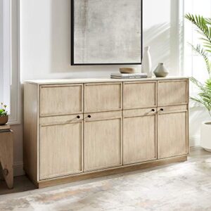 walker edison alden versatile 4 door framed-storage-sideboard, 62 inch, birch