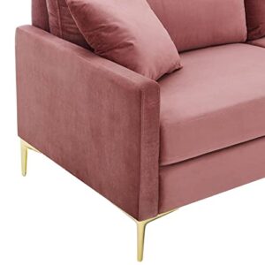 Modway Juliana Performance Velvet Upholstered Sofa, Dusty Rose