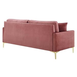 Modway Juliana Performance Velvet Upholstered Sofa, Dusty Rose