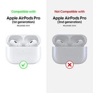 TALK WORKS AirPods Pro Case Cover with Keychain - Protective Hard Silicone Skin for AirPods Keychain Case Clip Carabiner Wireless Charging Compatible with Apple AirPod Pro Carrying Case 2019 - Black