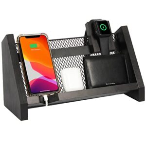 j jackcube design wood phone docking station stand, key, tablet, watch, airpods and wallet desk holder display organizer for men anniversary fathers day mk635a