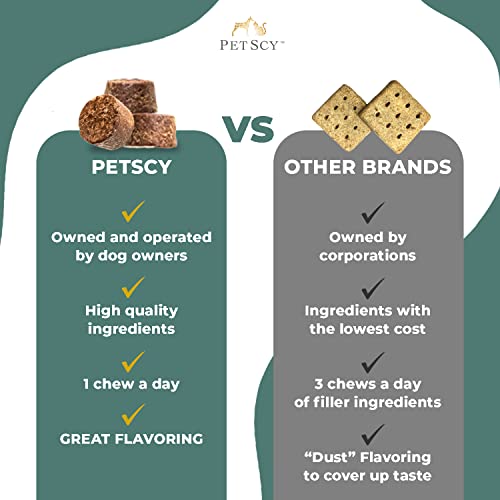 PetScy - Dog Itch Relief with Fatty Acids, EPA, DHA, & Omega for Dogs, Dog Anti-Itch Nutritional Support, Itch Relief Chews for All Ages, Pork Flavor, 30 Chews